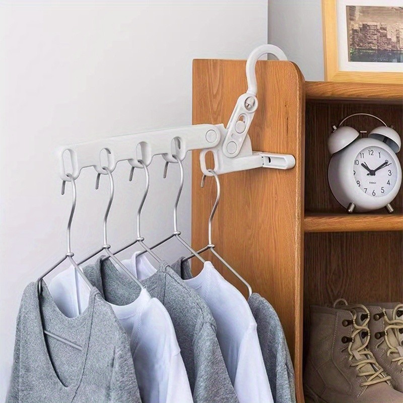 Fold Five Holes Wall Mounted Travel Foldable Clothes Hanger Rack ...