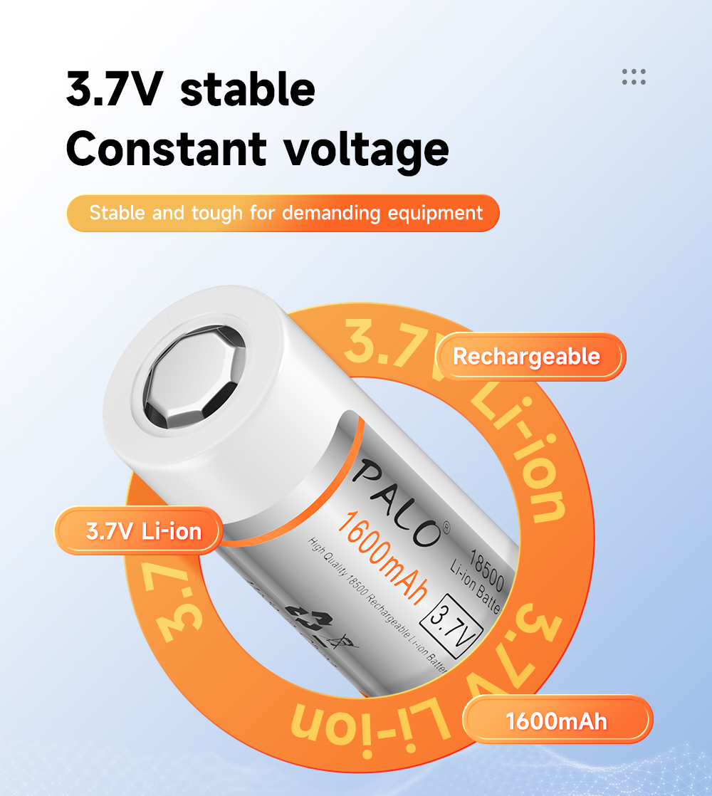 Cityork 18500 1600mAh 3.7V Rechargeable Battery 15A High Performance ...
