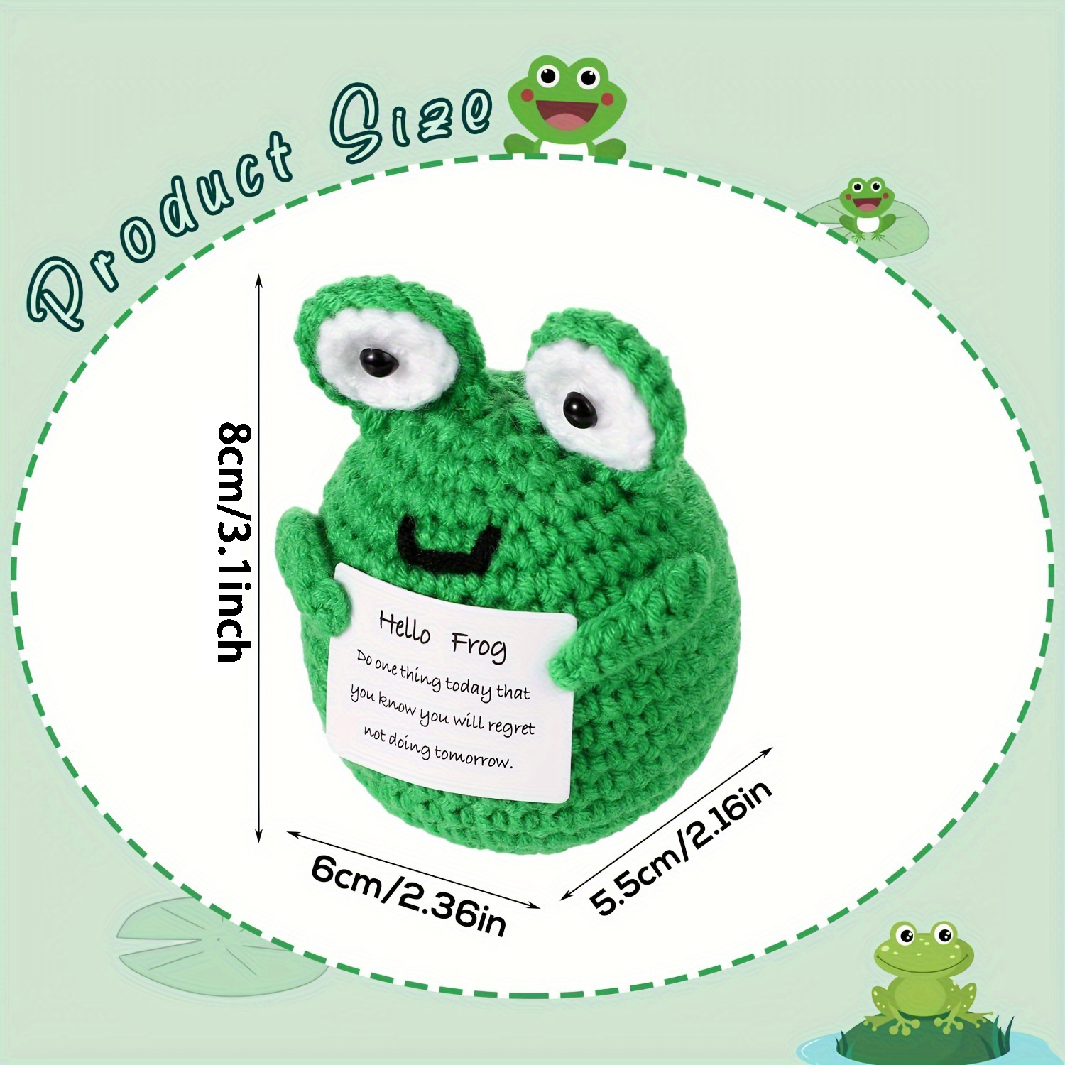Mini Funny Frogs Shape Positive Doll With Card Encouraging Massage ...
