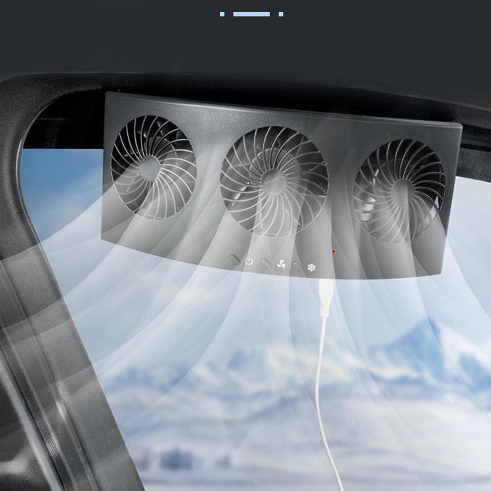 【Quickly cool down and remove odor】USB Mini Portable Car Fan/3 Fans ...