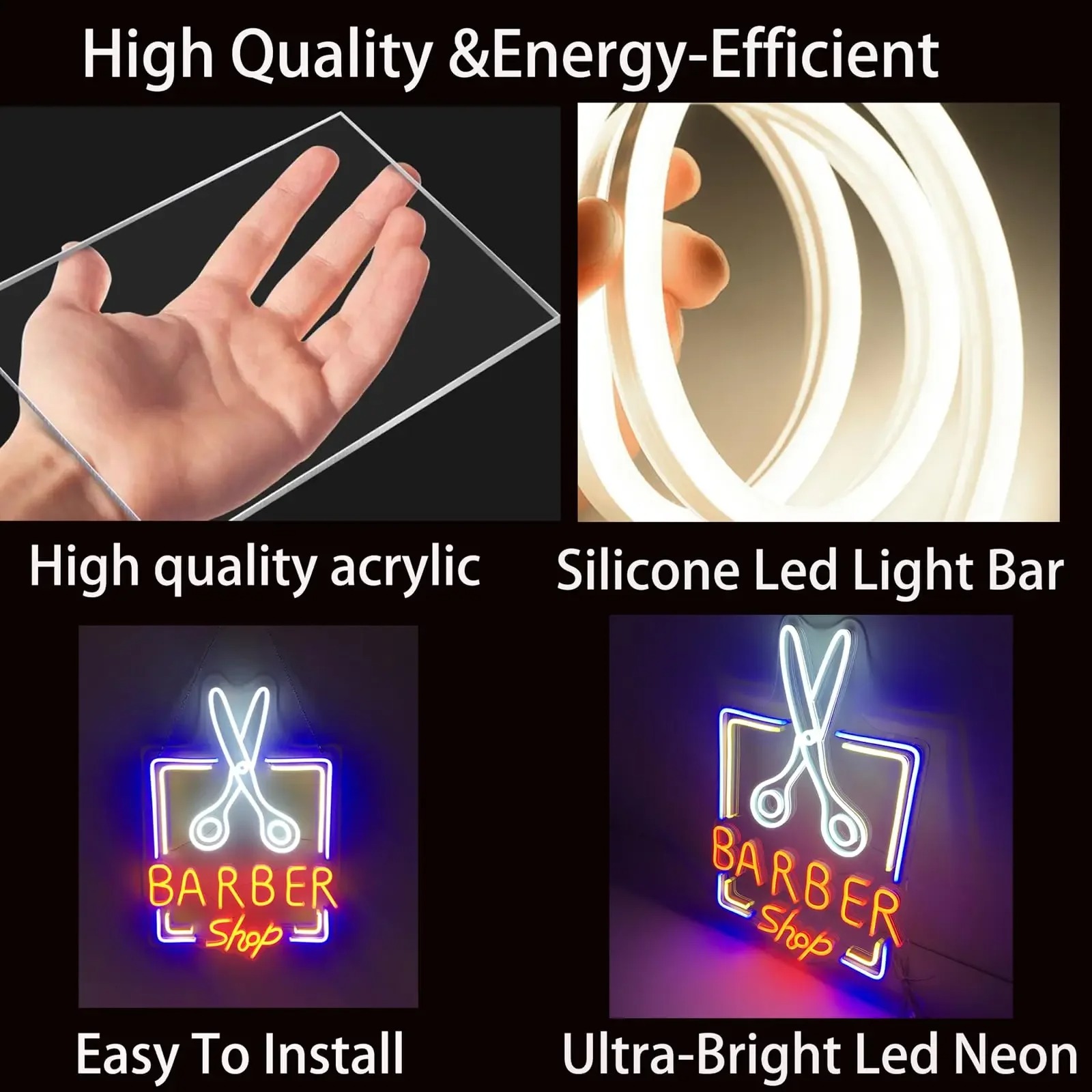 LED Hair Salon Neon Sign Led Light Barber Signboard Light for Wall ...