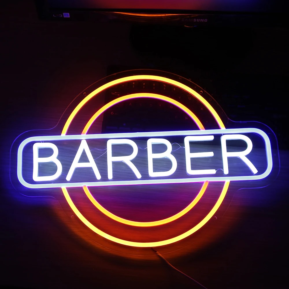 LED Hair Salon Neon Sign Led Light Barber Signboard Light for Wall ...