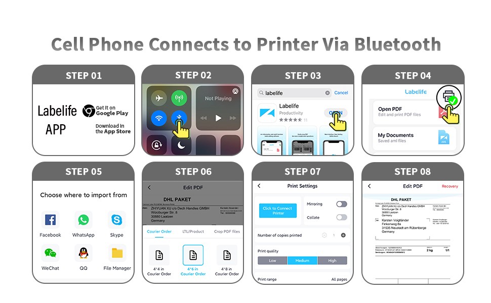 Phomemo D520BT Bluetooth A6 Thermal Waybill Printer | Shopee Malaysia