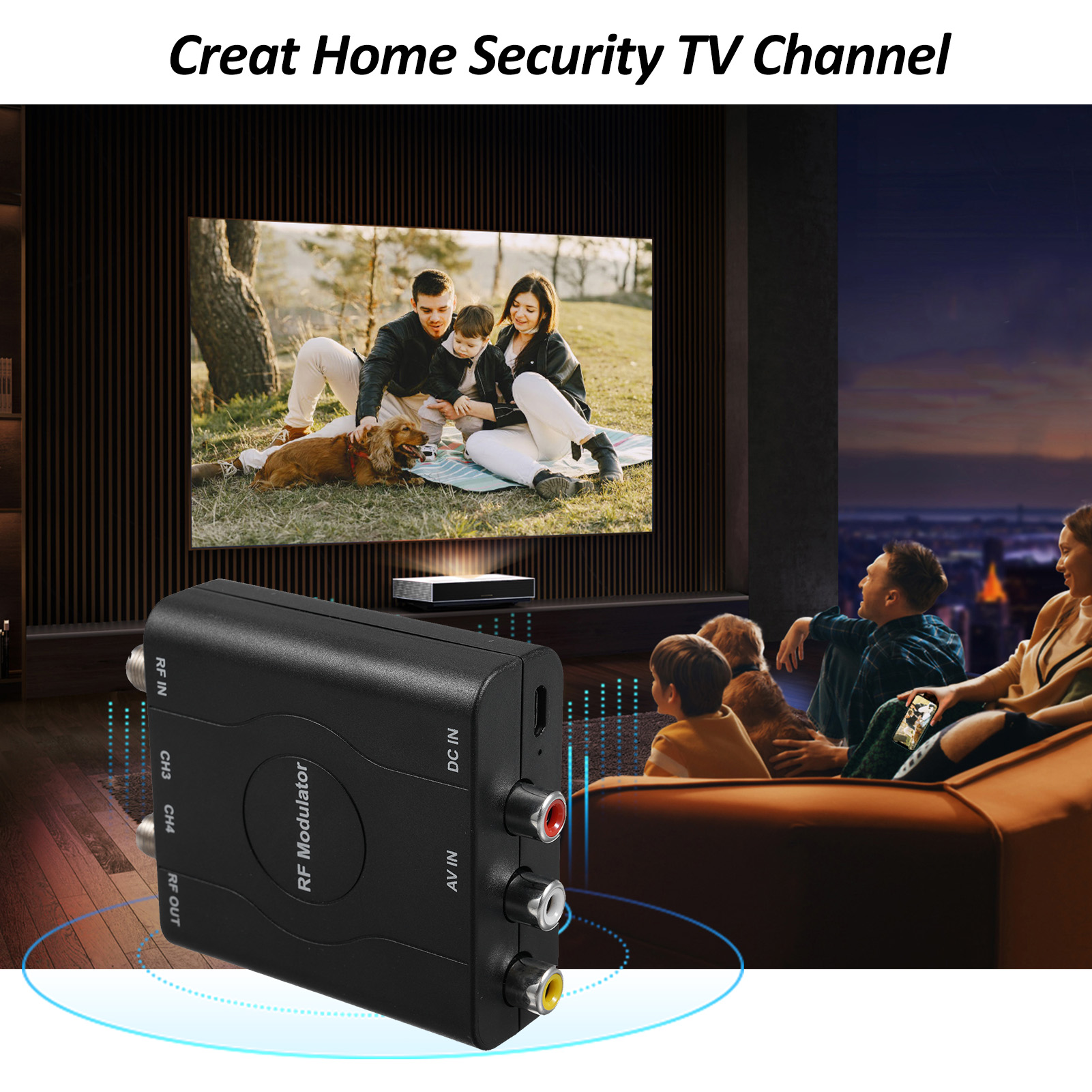 RF Modulator AV to RF Converter NTSC CH3/CH4 Channels Video Input ...