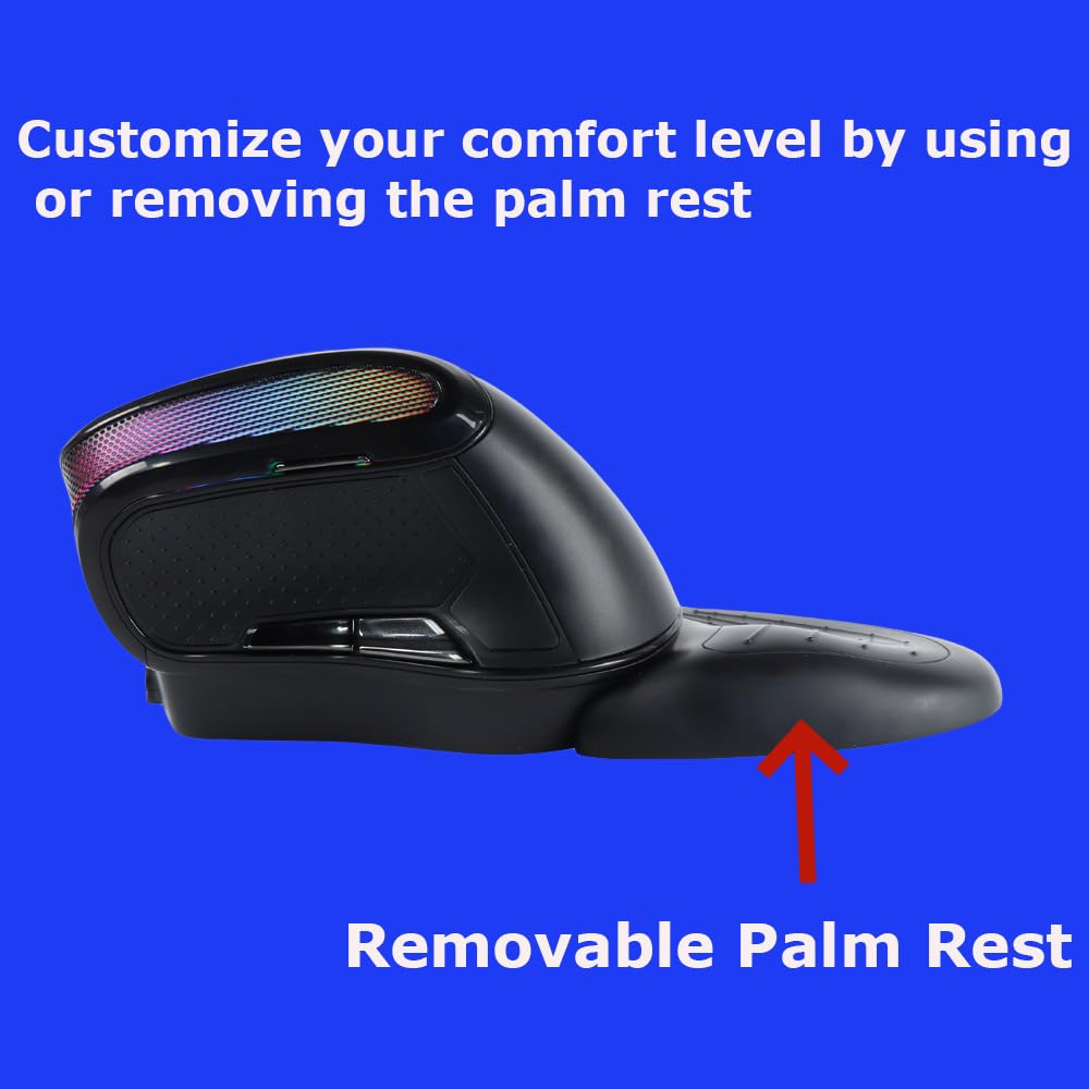 Wireless vertical mouse with adjustable large angle and ergonomic wrist ...