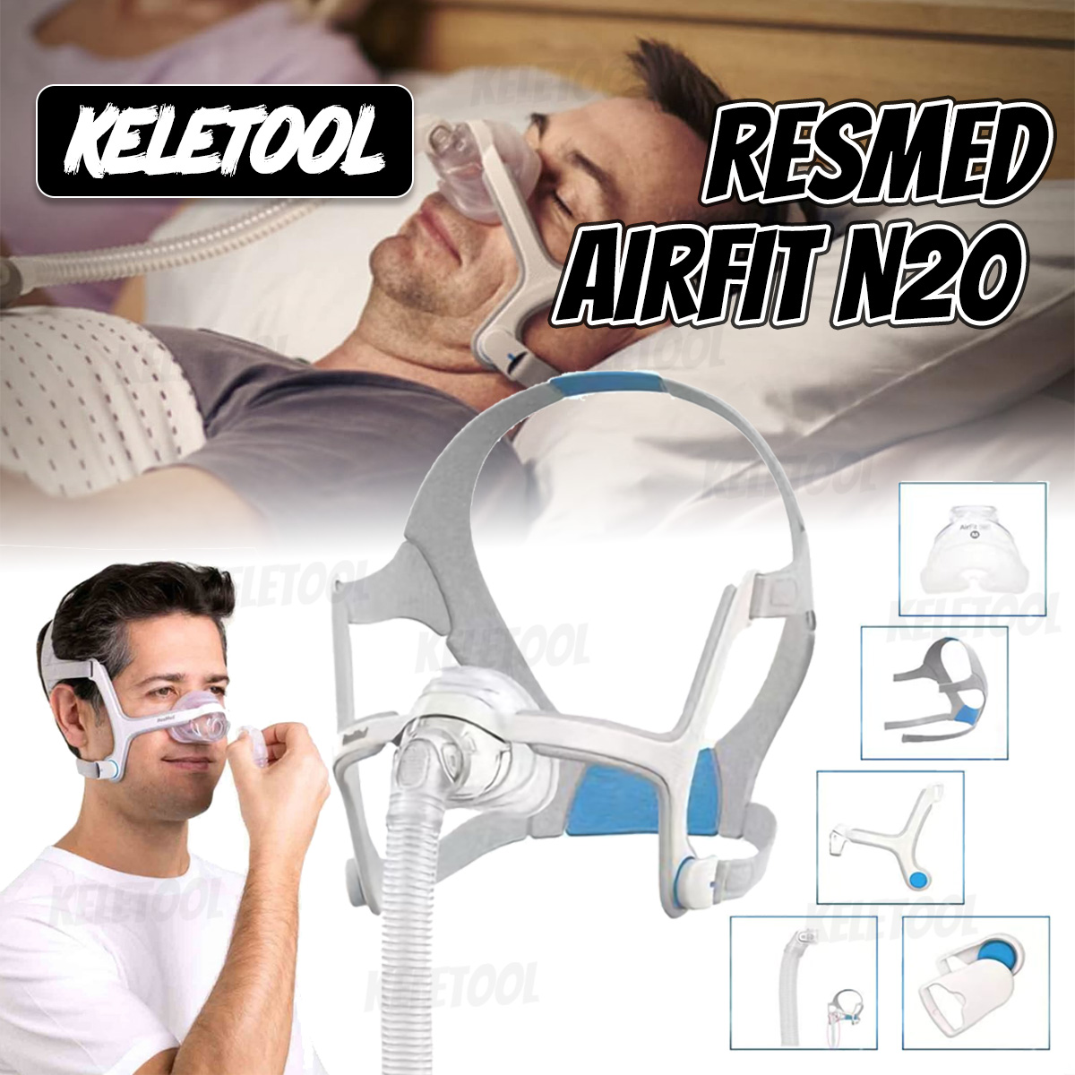 cpap machine Resmed AirFit N20 cpap mask Nose Mask Components Silicone ...