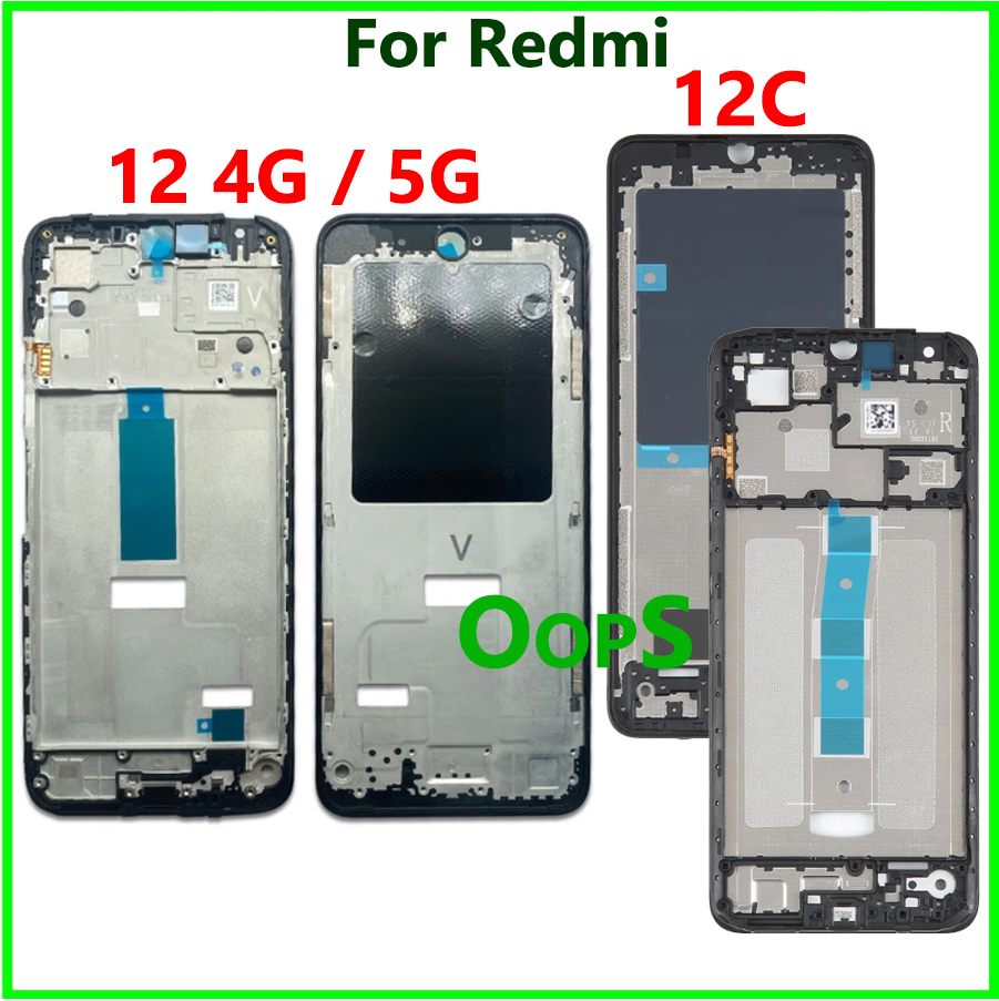 For Redmi 12 12C 4G 5G LCD Front Middle Frame Bezel Cover Chassis ...
