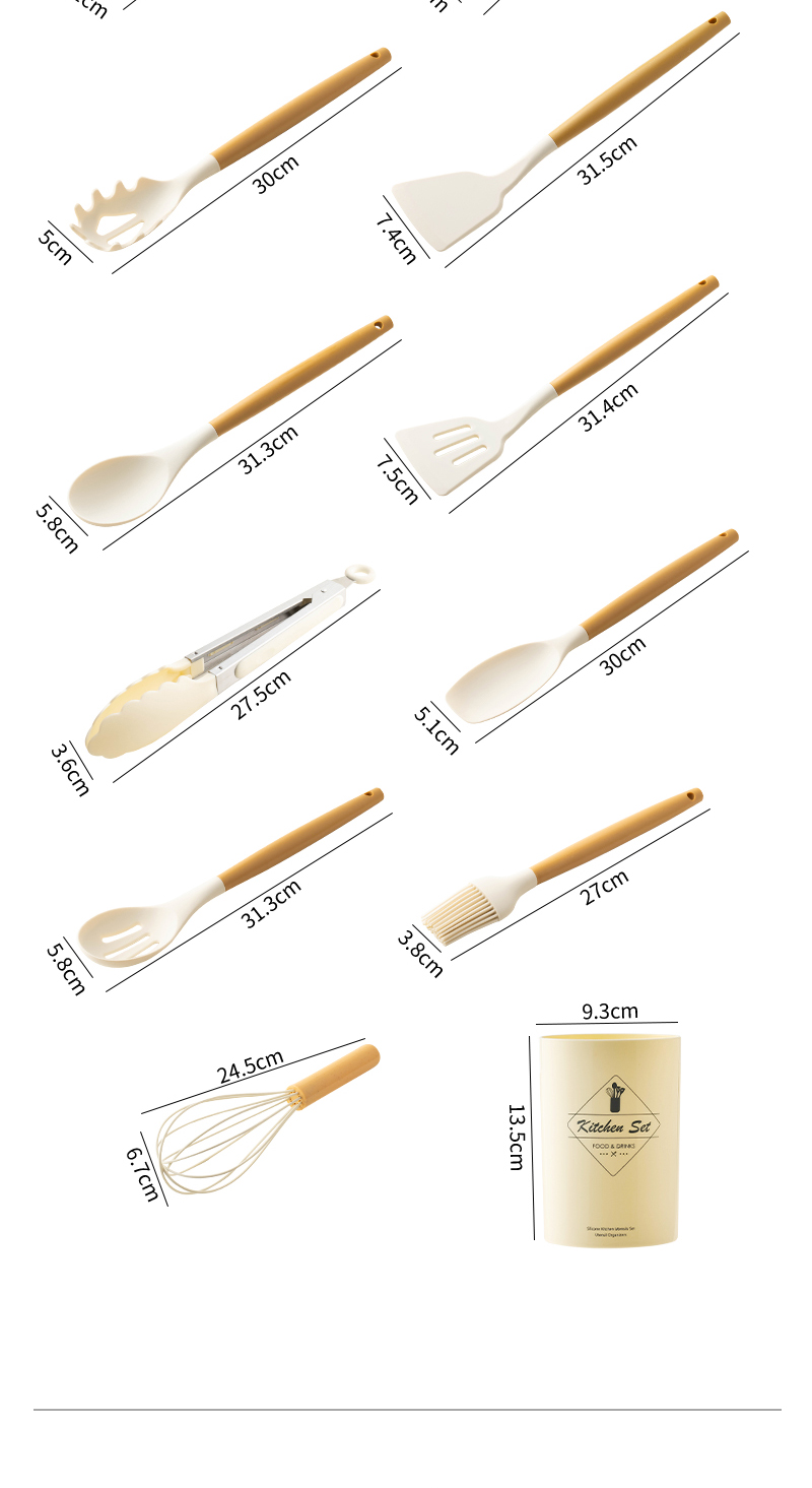 12pcs/set, Silicone Utensil Set, Kitchen Utensil Set, Baking tools and ...