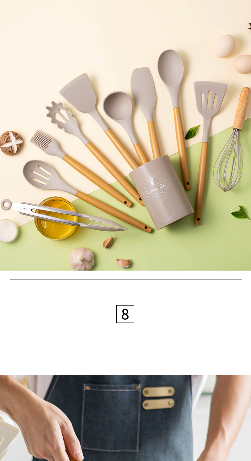 12pcs/set, Silicone Utensil Set, Kitchen Utensil Set, Baking tools and ...
