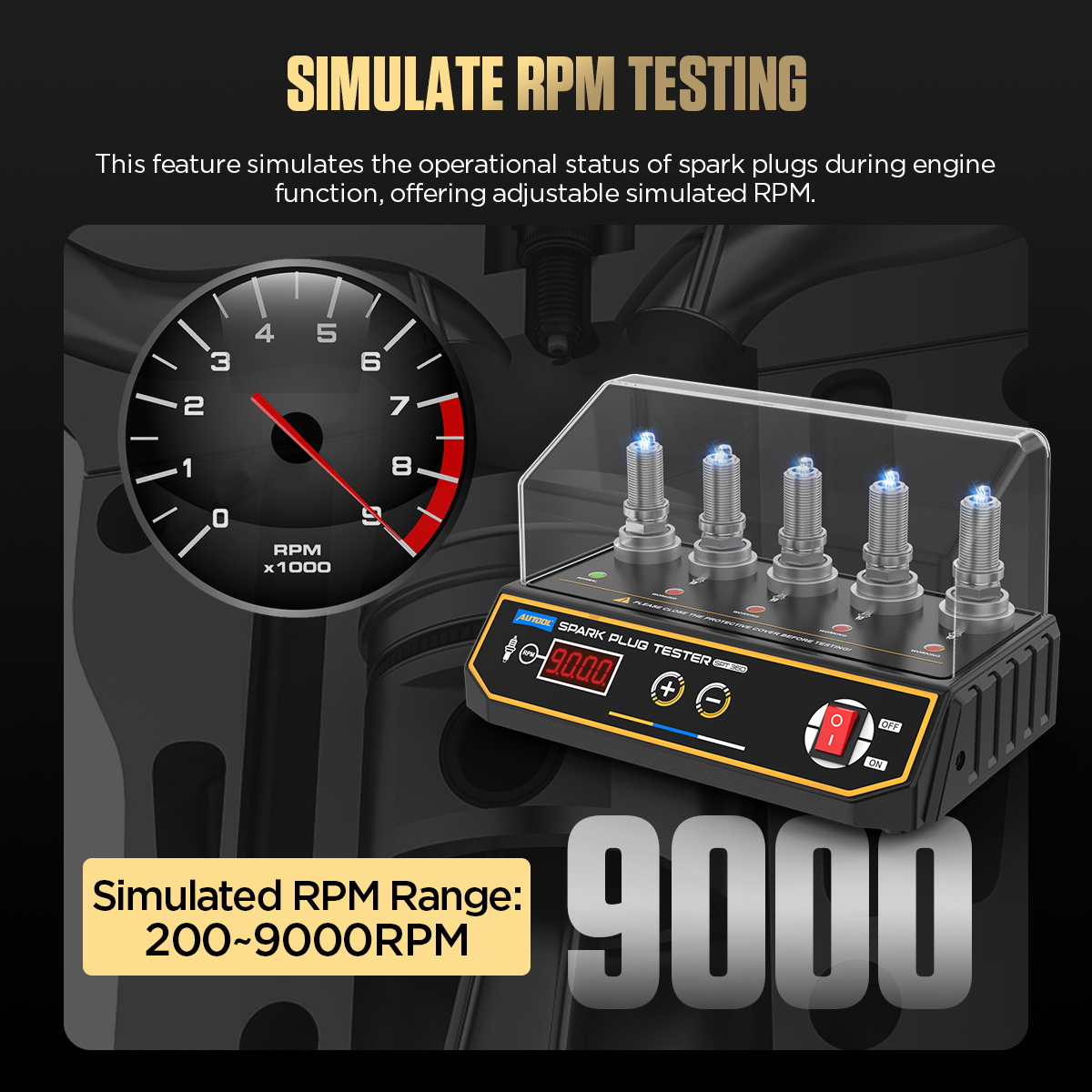 【Local Stock】AUTOOL Car Spark Plug Tester SPT360 RPM Adjustment ...