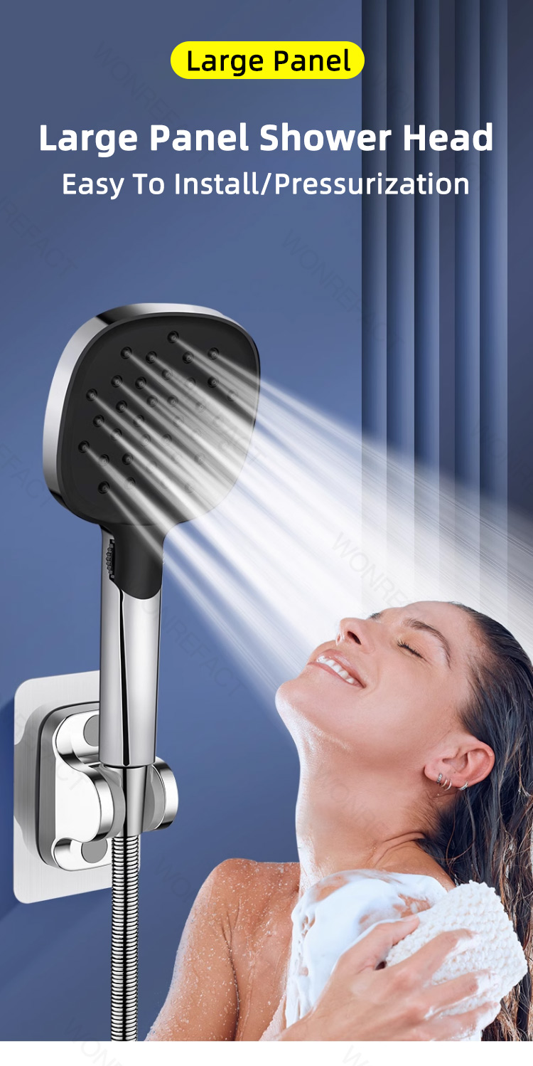 Luxury Bathroom Handheld Shower Head 3 Modes Adjustable High Pressure ...