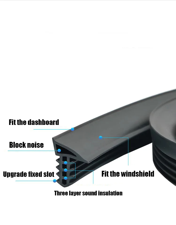 Upgrade 1.6M Rubber Car Seal Strip Soundproof Dashboard Insulation Auto ...