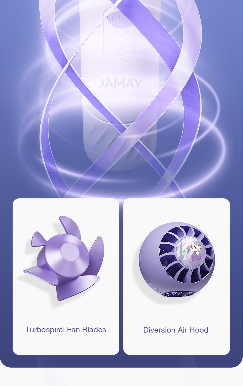 JAMAY Mini Portable Fan 3 Speed Powerful Handheld Fan 4000mAh Battery ...