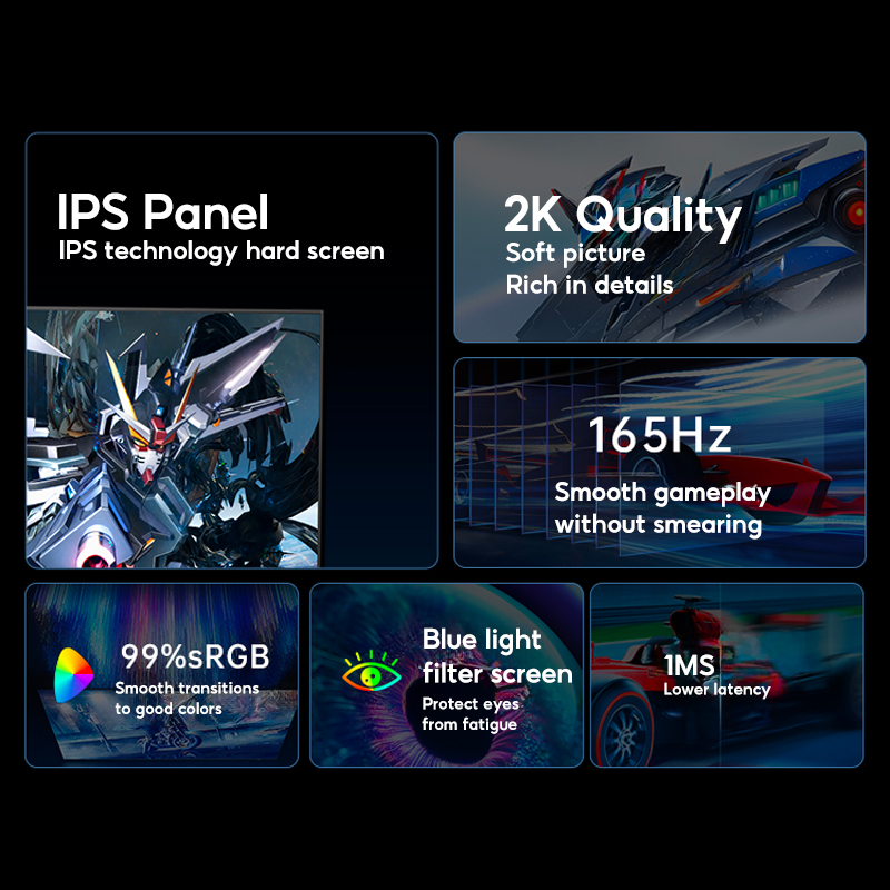 Monitor PC 27 Inch Curved Monitor Gaming 165Hz IPS 19-27 Inch PS4/PS5 ...