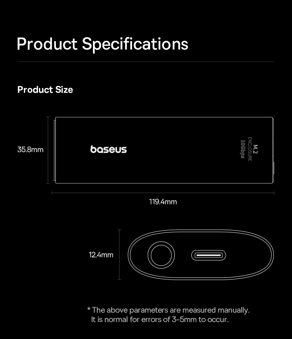 Baseus FlyJoy Series SSD Enclosure (M.2 NVMe) Space Grey | Shopee Malaysia
