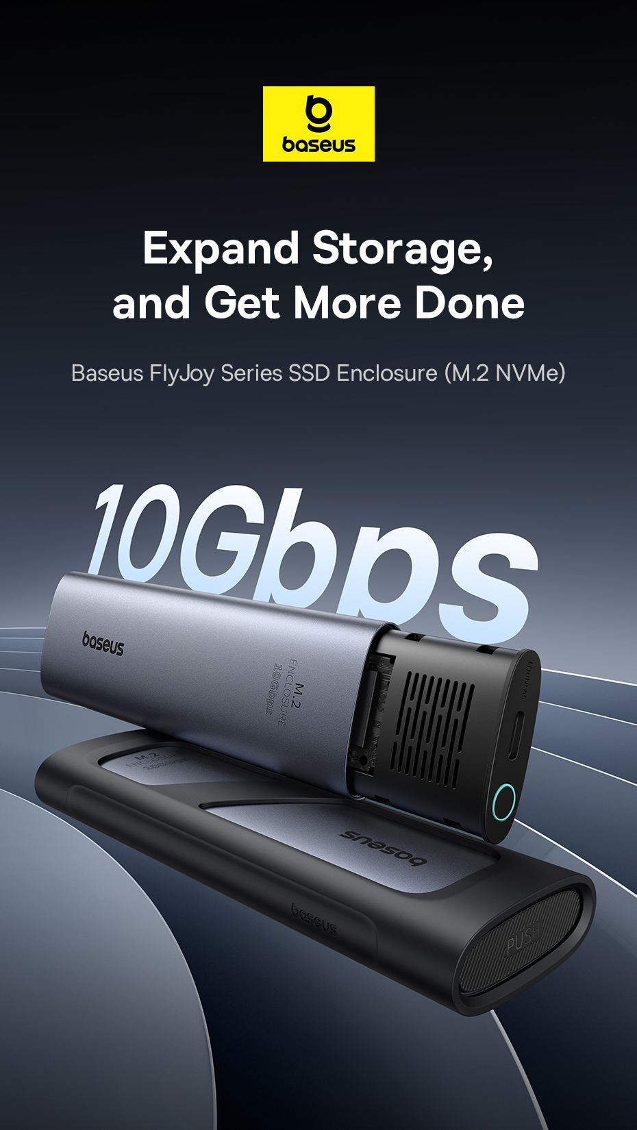 Baseus FlyJoy Series SSD Enclosure (M.2 NVMe) Space Grey | Shopee Malaysia