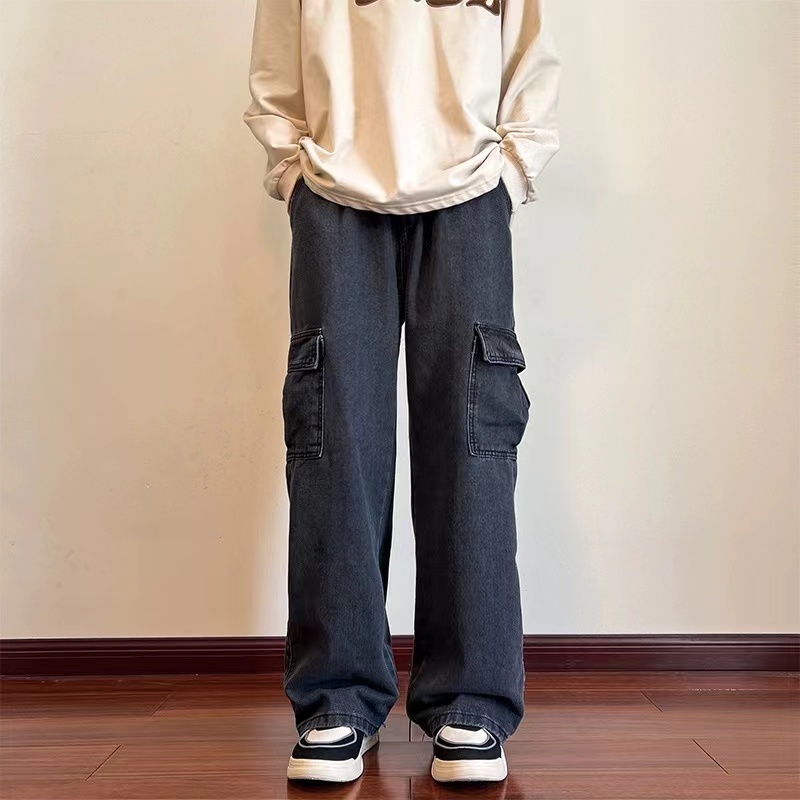 HOUCH Slim Fit Straight Cut Denim Baggy Men Jeans 牛仔裤男 | Shopee Malaysia