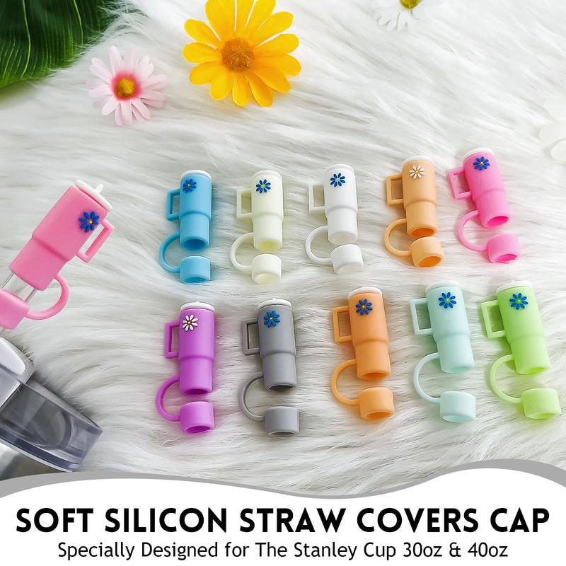 Cups Straw Topper Reusable Straw Covers cap for All 9-10mm Straws Straw ...
