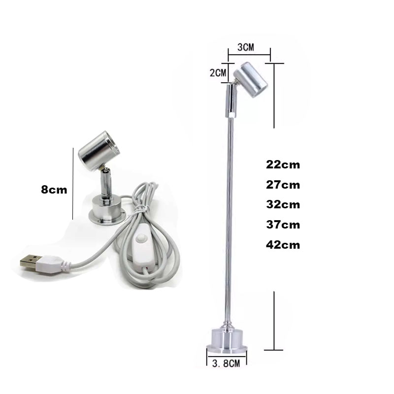 Led USB Spotlight 3W DC5V Jewelry Cabinet Showcase Counter Lamp Surface ...