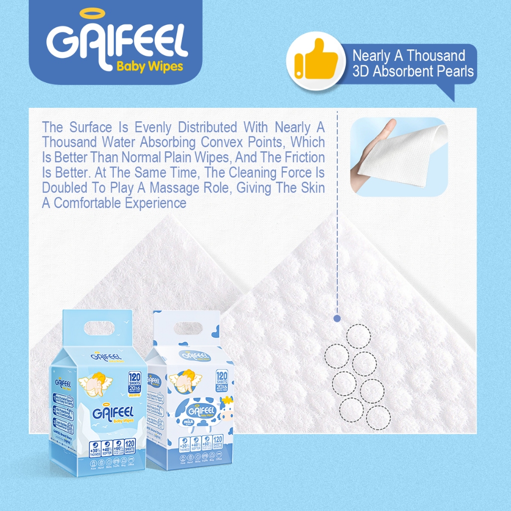 GAIFEEL Baby Wet Wipes MINI Wet Tissue Baby Wipes X 6 Packs(20 Pcs/Pack ...