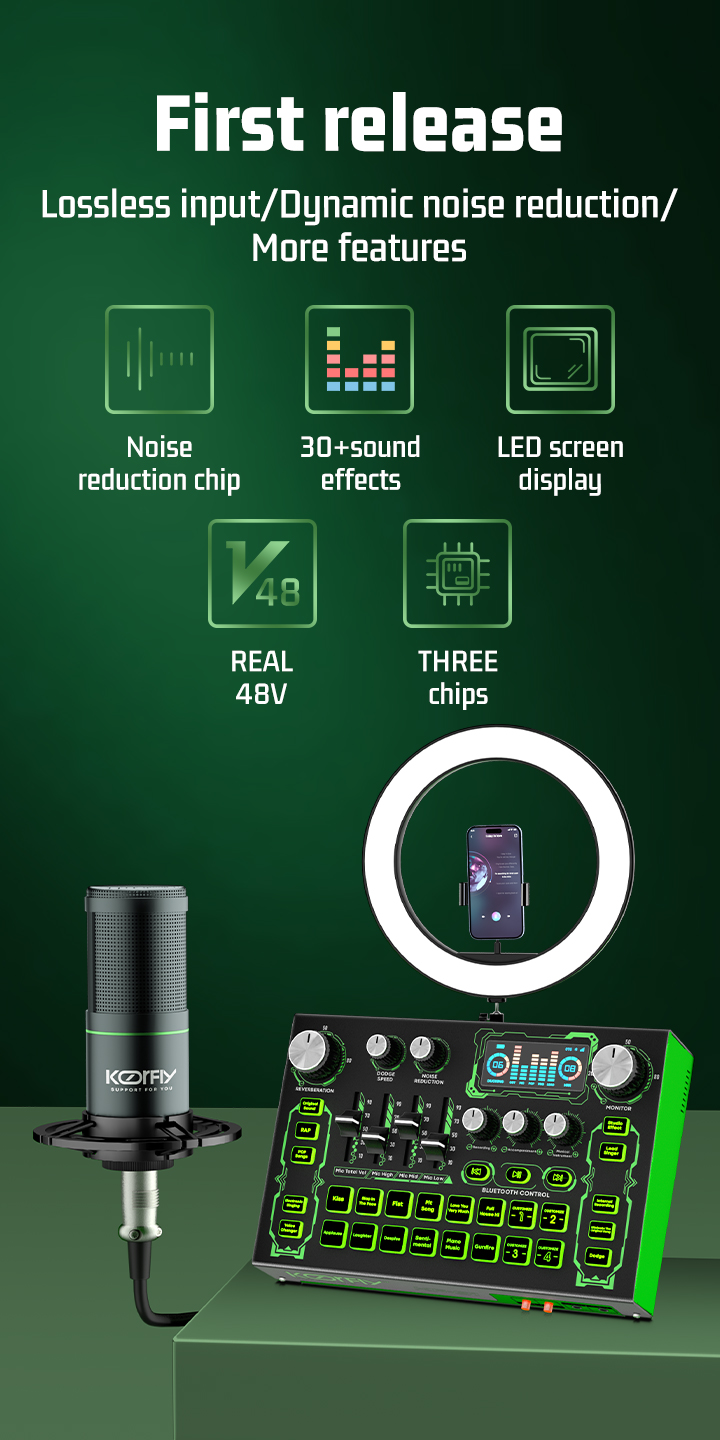 KoorFly Creative Sound Card Set Penuh Profesional KF01 48V Audio ...