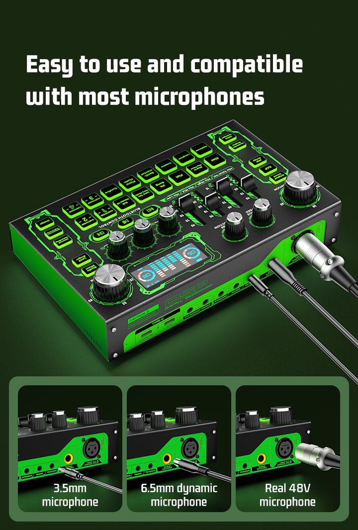 KoorFly Creative Sound Card Set Penuh Profesional KF01 48V Audio ...