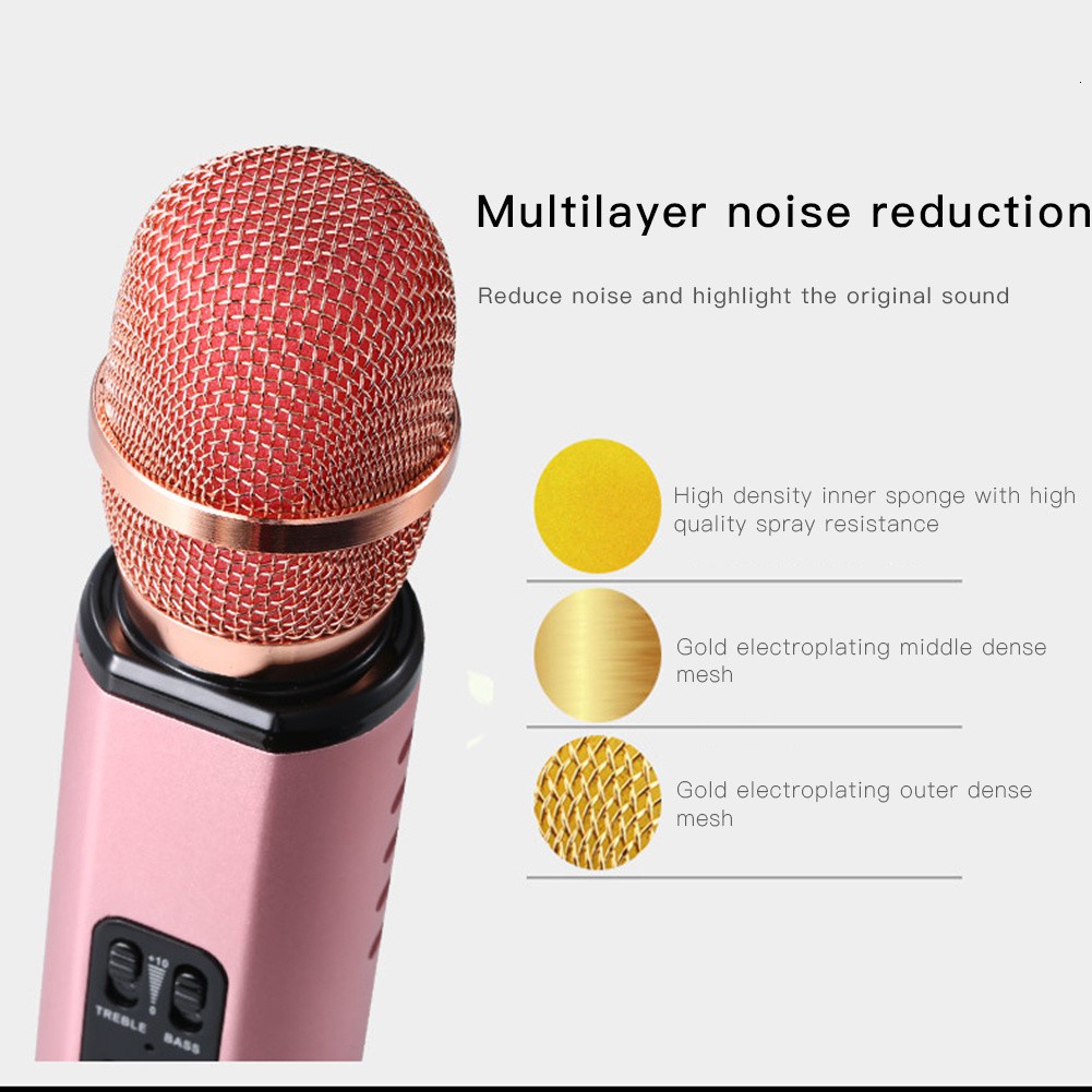 Wireless Microphone Dual Speaker Karaoke Mic With Mikrofon Menyanyi ...