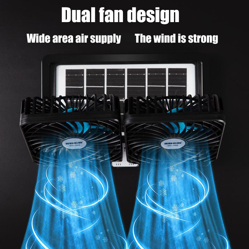 [Malaysia Delivery] Solar Fan Car Strong Wind Dual Fan Foldable Fan 3 ...