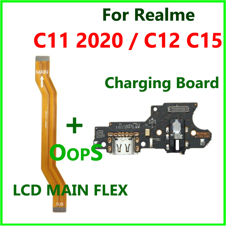 For Realme C11 2020 C12 C15 Phone Main Motherboard LCD + Charging port ...