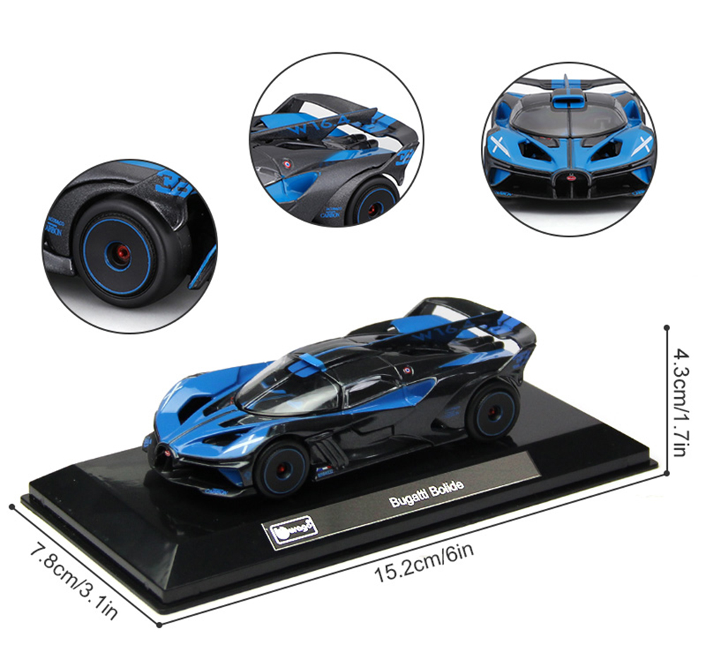 Bburago1:43 Bugatti Bolide Supercar Alloy Car Model With Acrylic Box ...