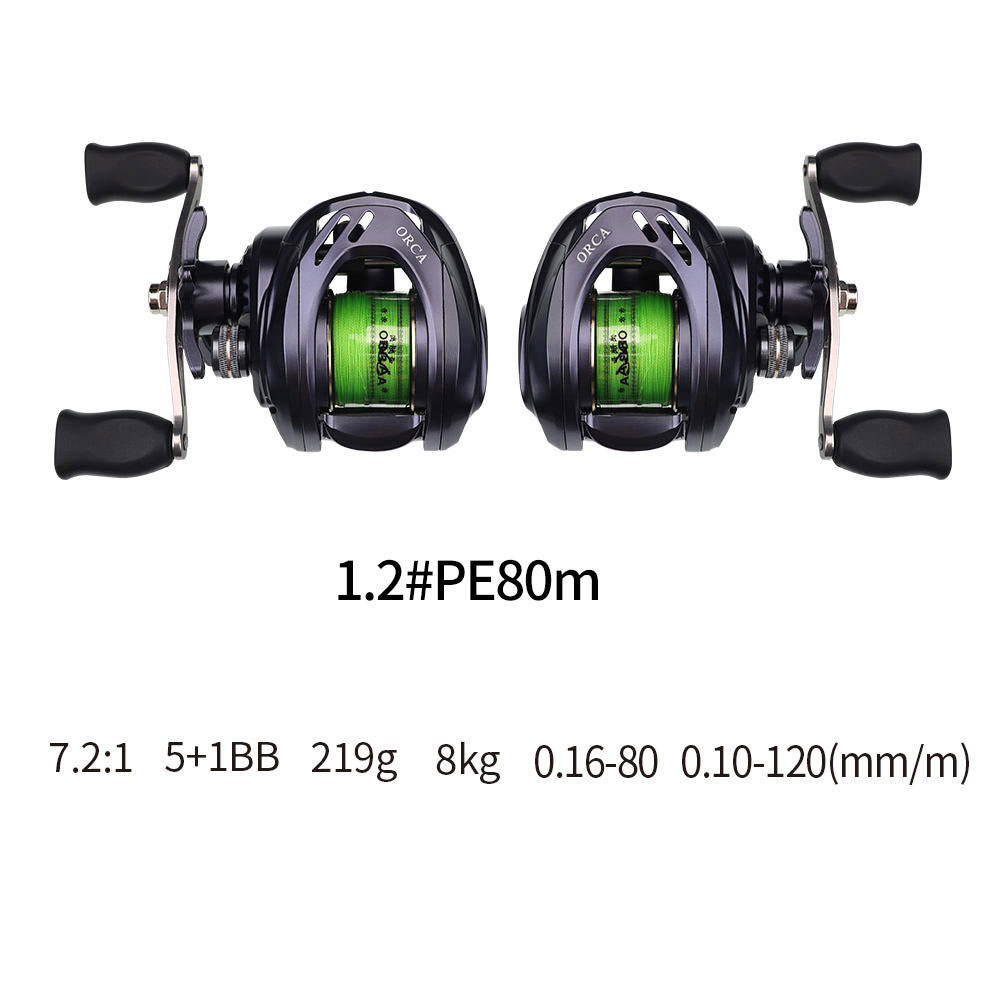 Baitcasting Reel With The Line 8KG Max Drag 7.2:1 Gear Ratio High Speed Fishing Reel 5+1BB BC ...
