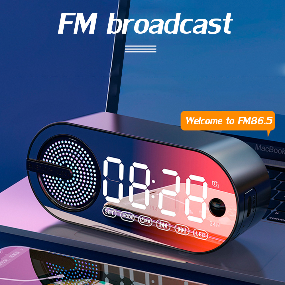 Bluetooth Alarm Clock FM Radio Speaker LED Display Wireless Music ...