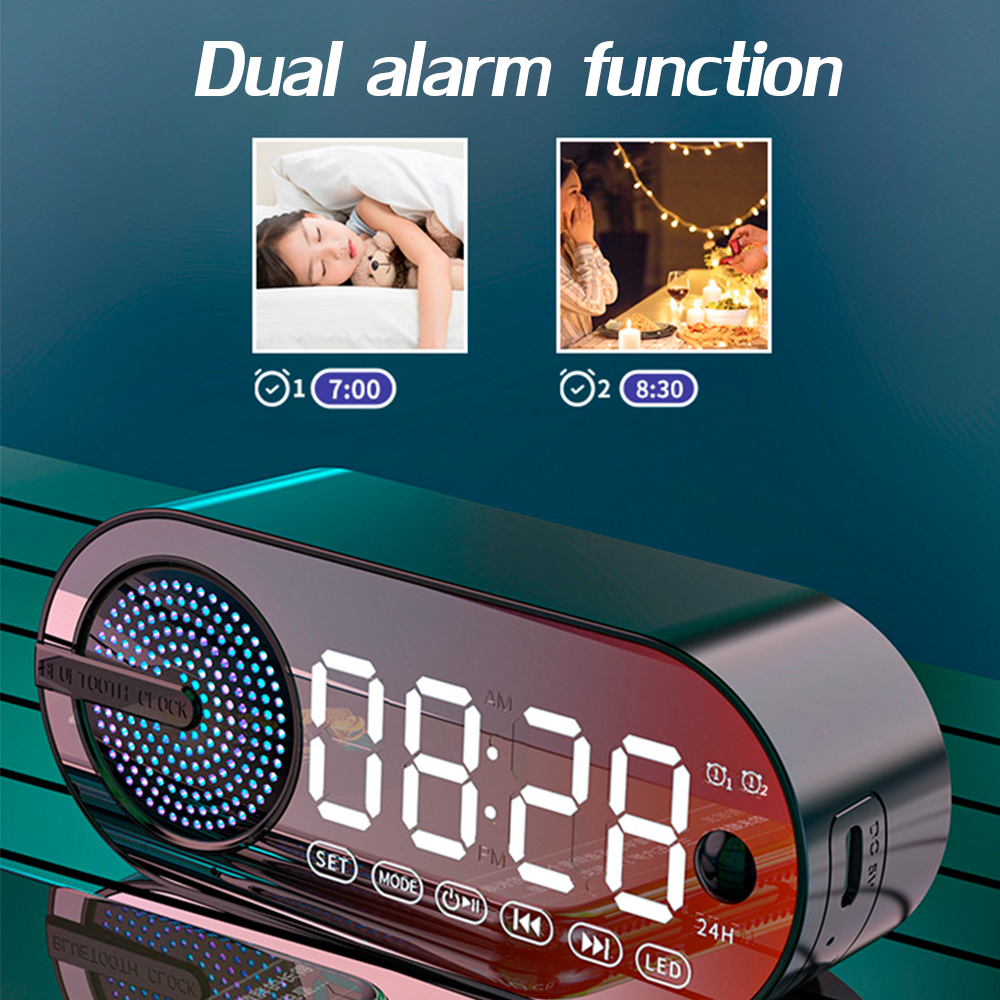 Bluetooth Alarm Clock FM Radio Dual Alarms & LED Display Wireless ...