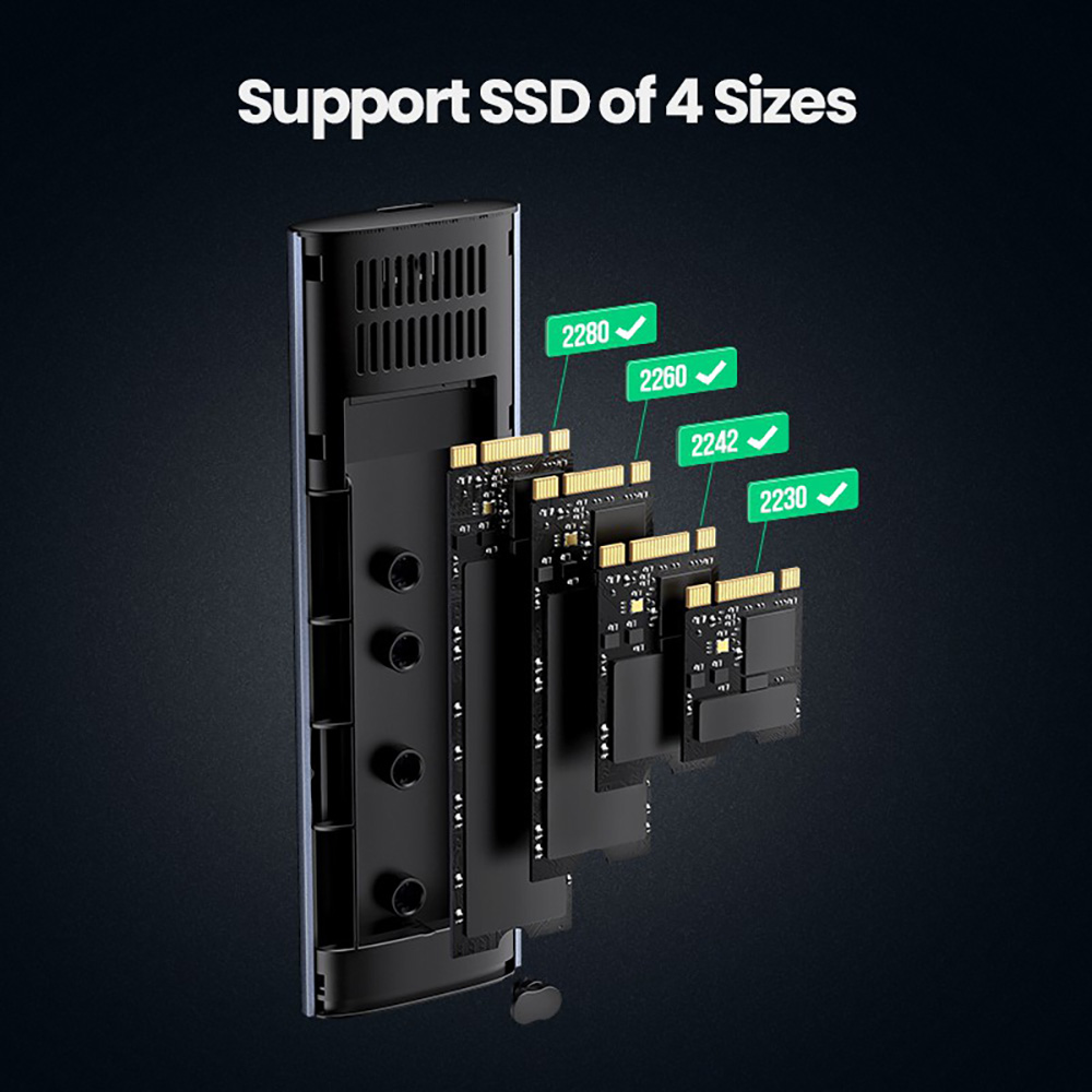 UGREEN SSD Case 10Gbps NVMe M.2 SSD Case For PCIe SATA To USB SSD Case ...