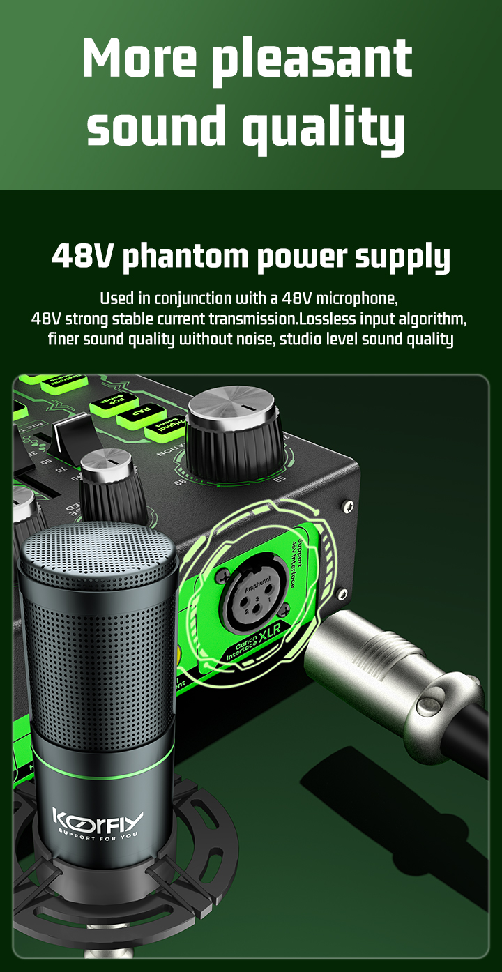 [Penjual Tempatan] KoorFly Live Sound Card KF01 48V Mikser Penghapusan Original Songs Custom ...