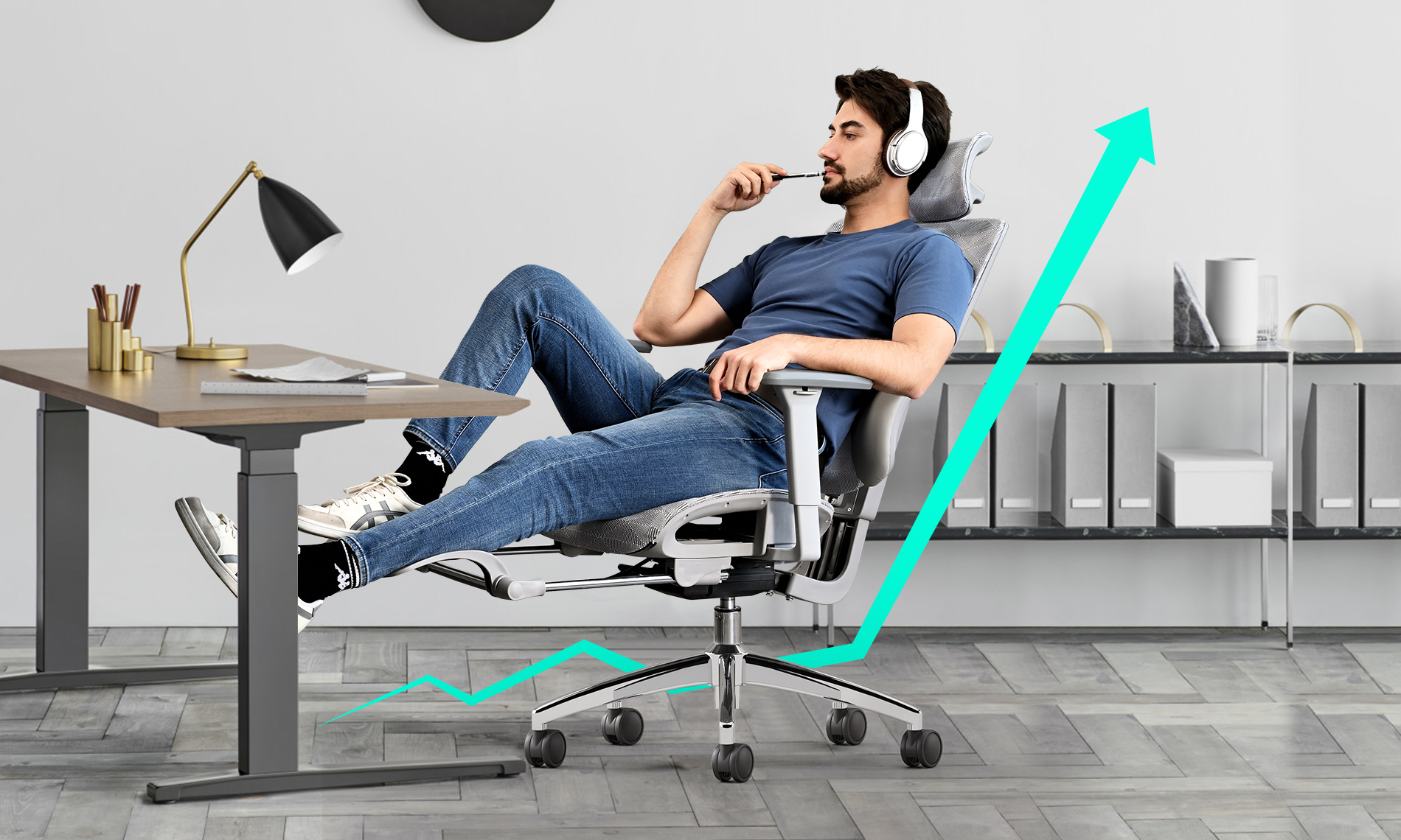 MUSSO H80 CLASS Ergonomic Chair 3D Armrest and Adjustable Headrest Game ...