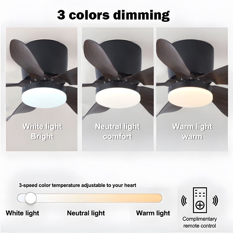 26 Inch Ceiling Fan With Light Fan With Remote Control 6 Speeds ...