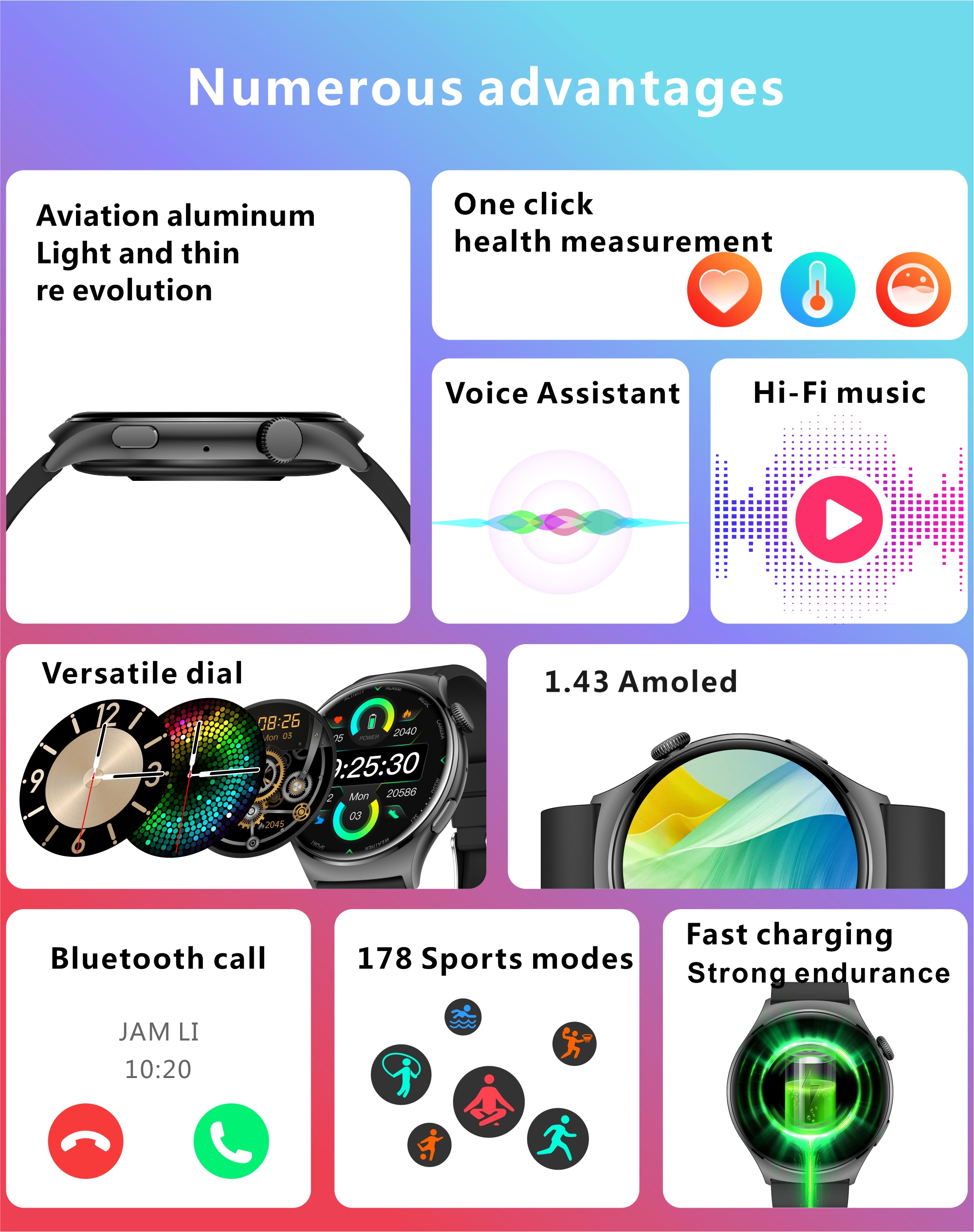 Aolon Mars R3 Smart Watch Original AMOLED Always On Display Custom ...