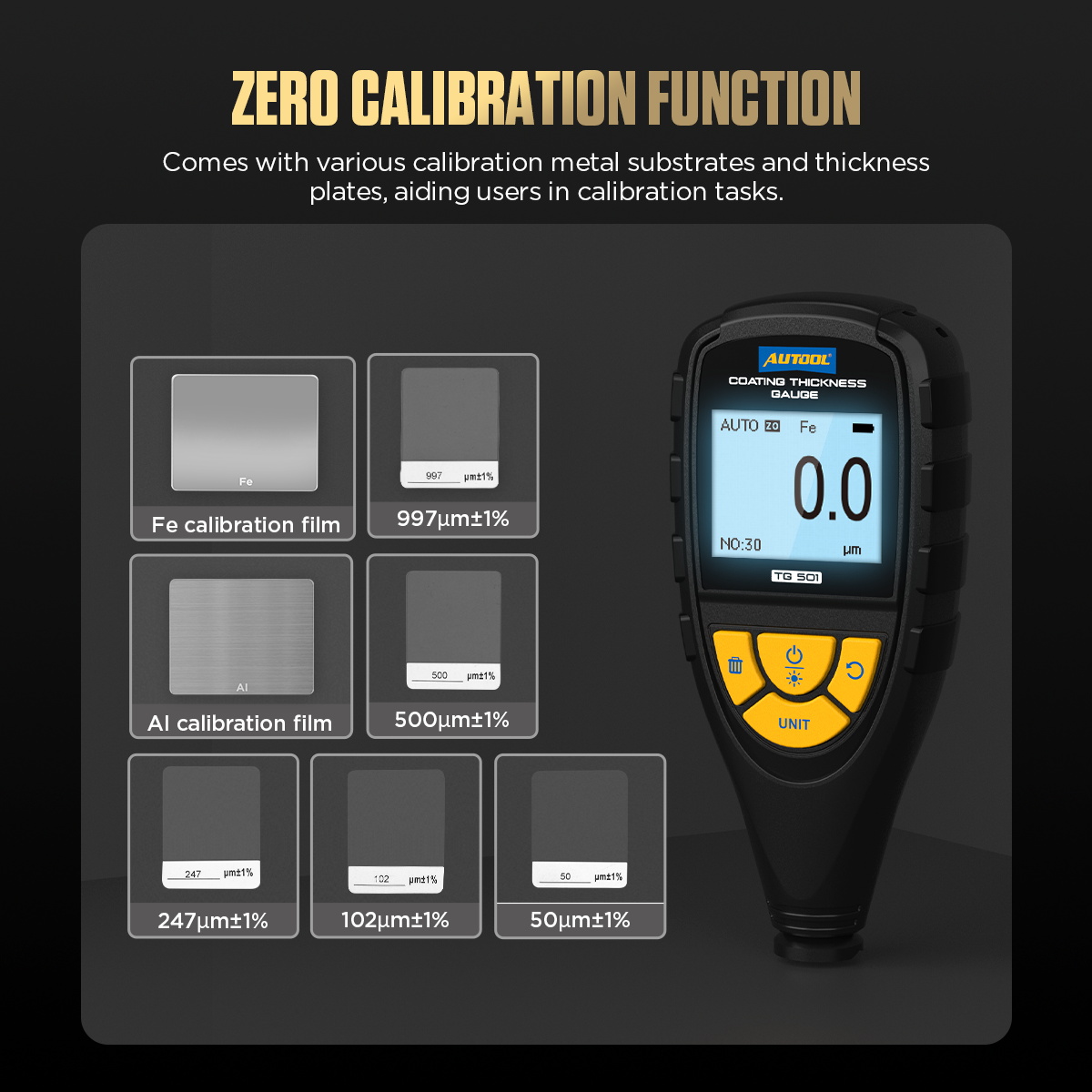 AUTOOL TG501 FE NFE Measuring Coating Thickness Gauge Paint Thickness ...