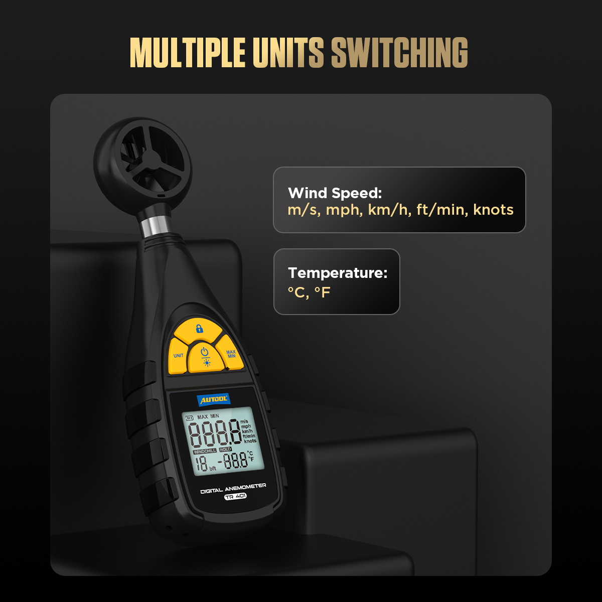 【Local Stock】AUTOOL TR401 Digital Anemometer Handheld Air Flow Meter ...