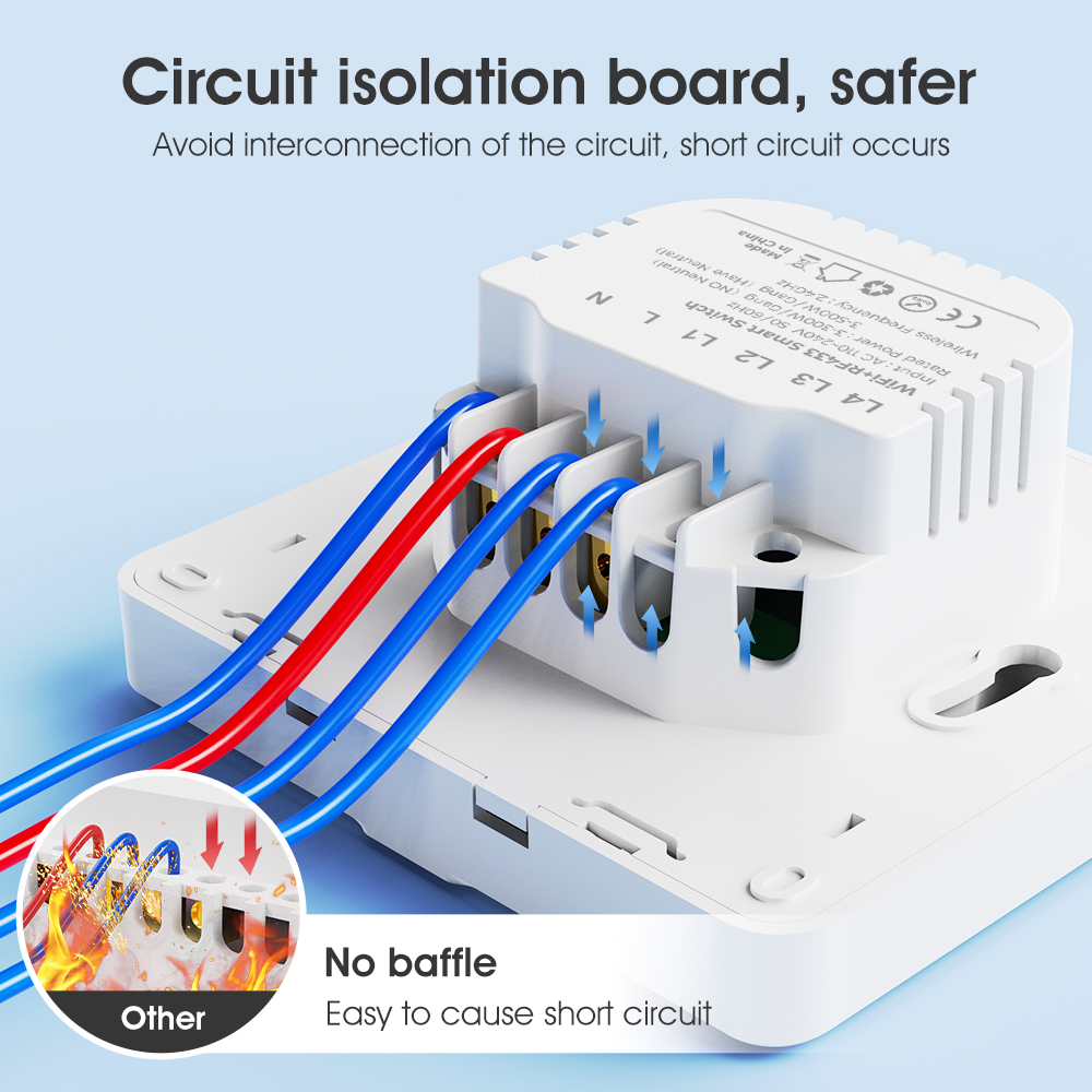 SMATRUL Tuya Smart Home No Neutral Wire Wireless WiFi RF433 EU Wall ...
