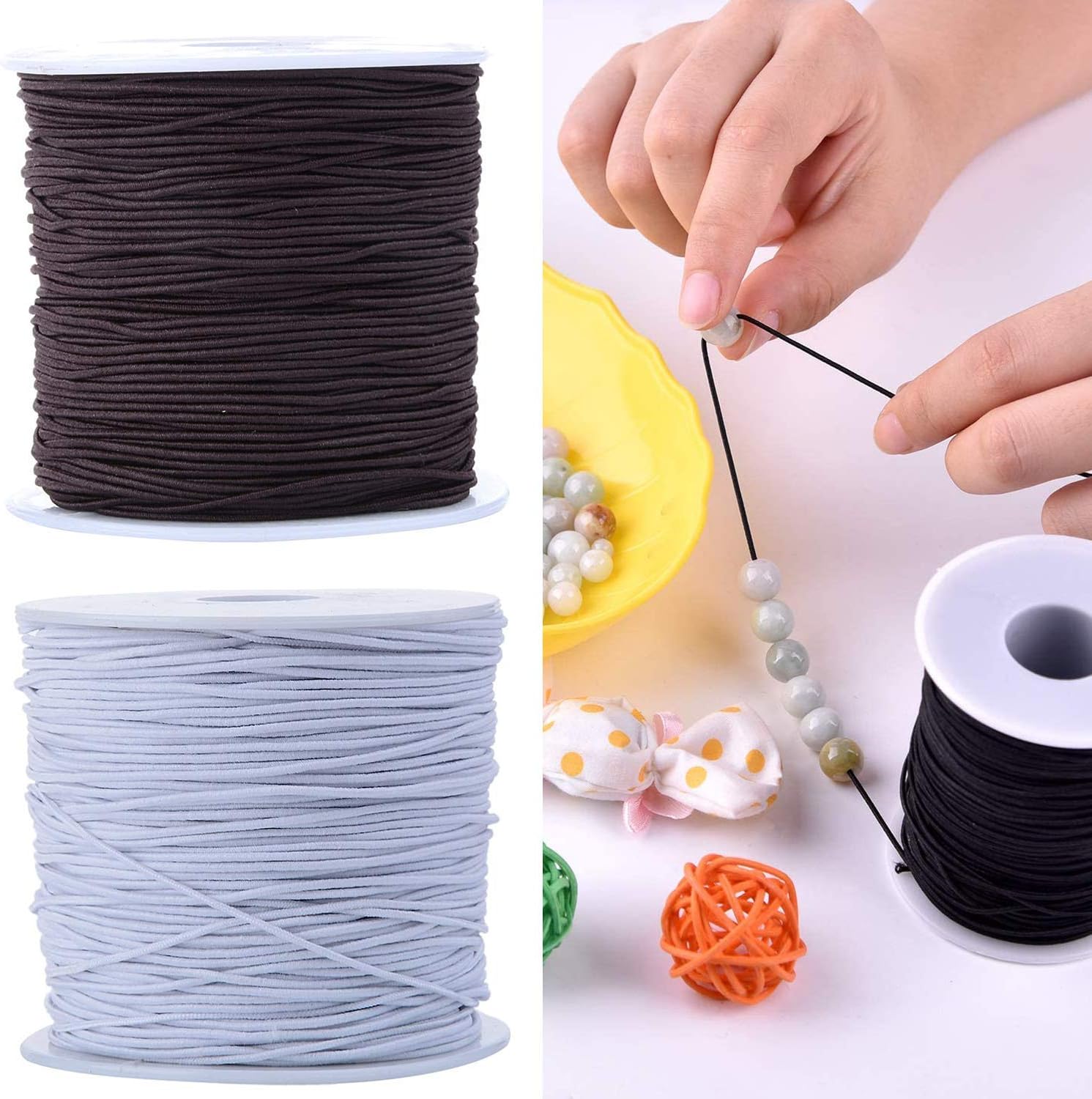 1.5mm Elastic Cord Elastic Rope Stretch Fabric Craft String Elastic ...
