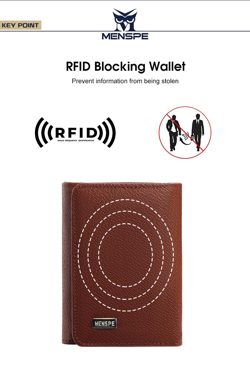 MENSPE Men Wallet RFID Card Case Safety Card Holder Anti-Theft RFID ...