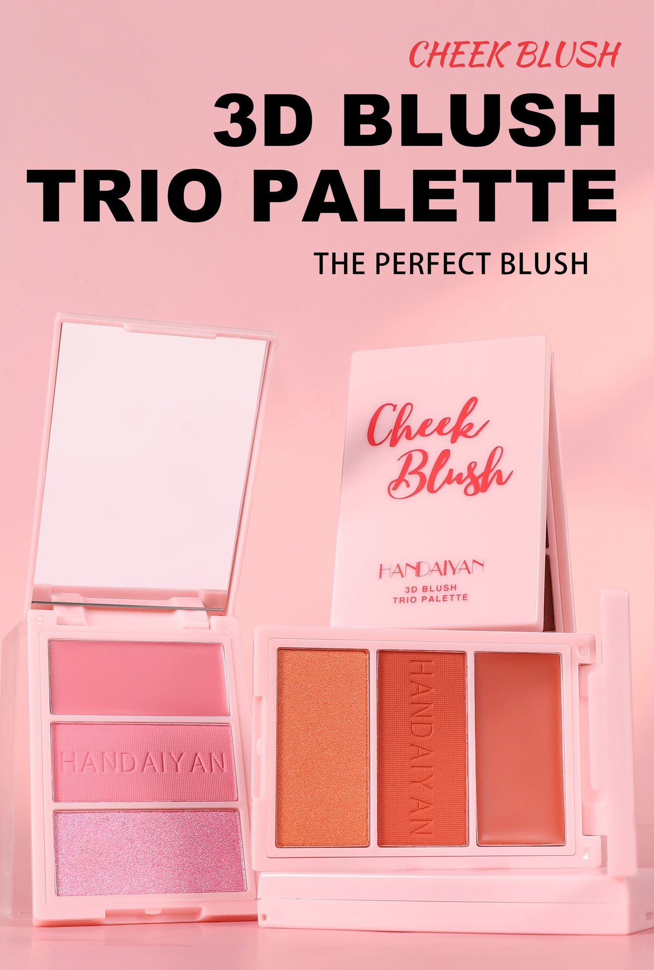 New blush palette with highlighter and contouring compact, brightens ...