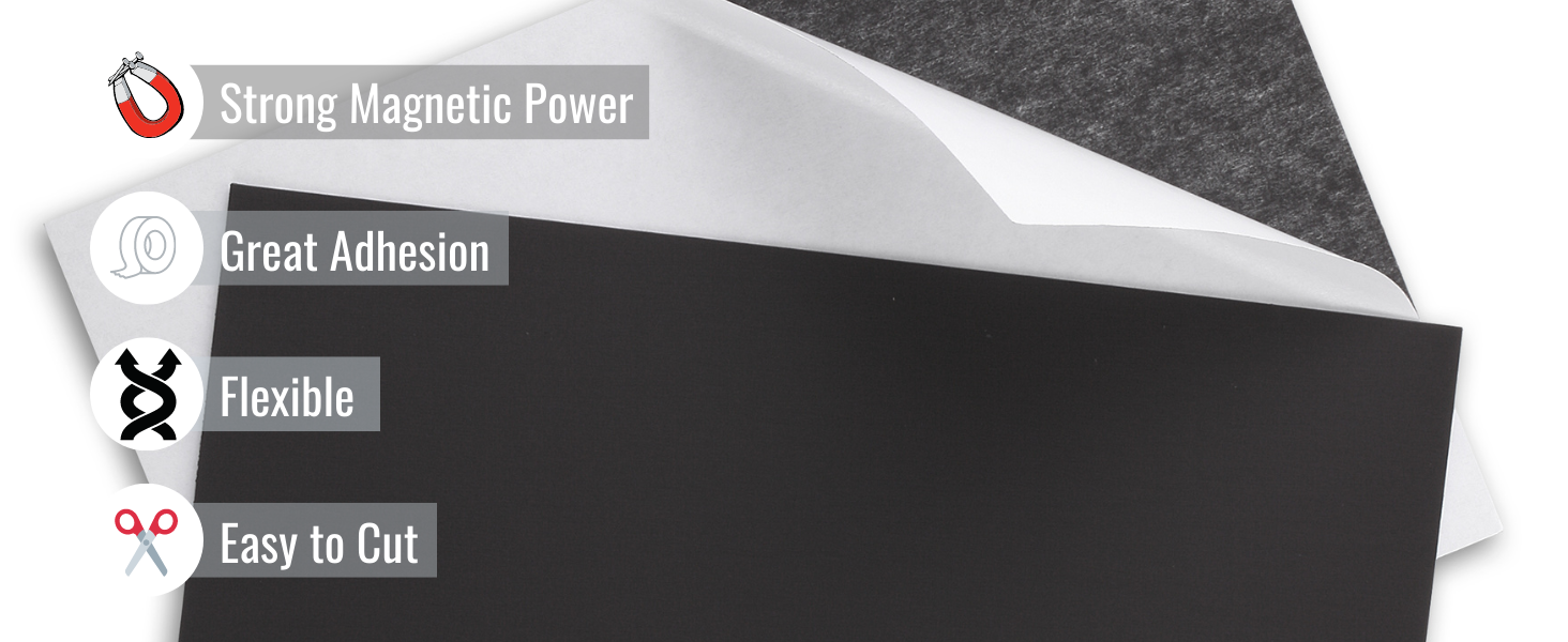 Adhesive Magnetic Sheets, 10 x 15CM, 10 Pack, with Adhesive Backing ...