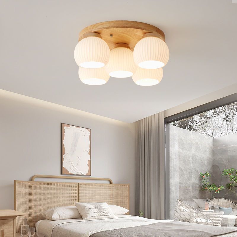 Japanese Wooden Living Room Ceiling Light Modern Bedroom Ceiling Lights ...
