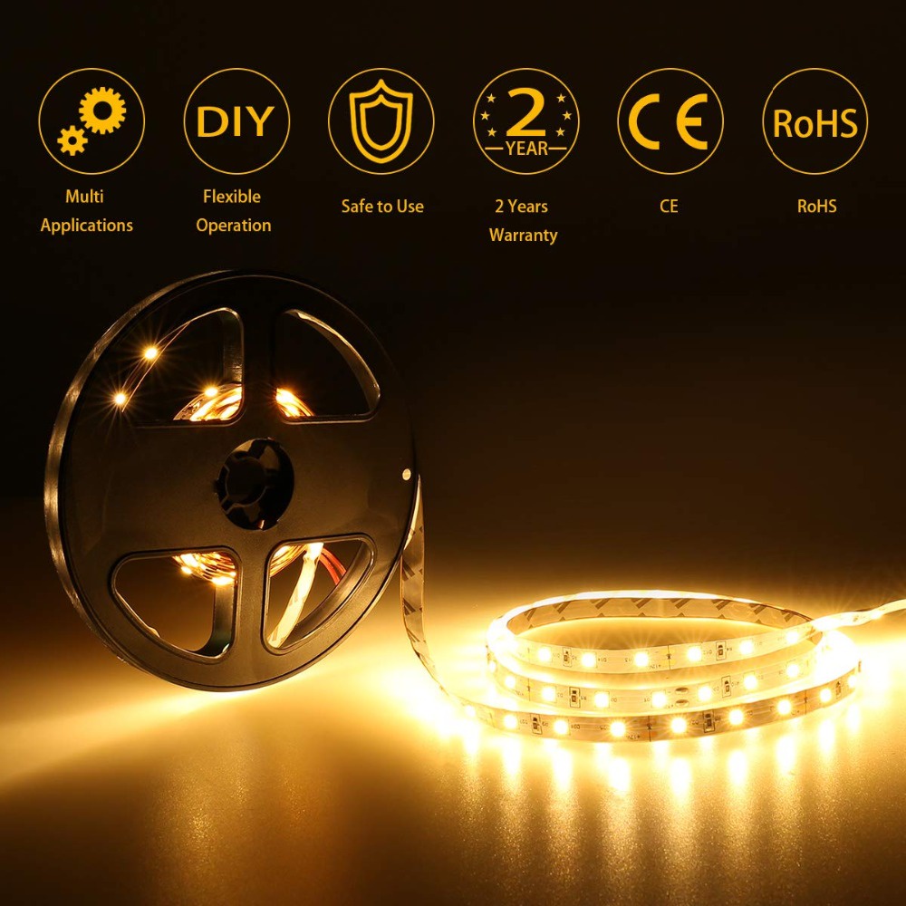1M/2M/3M/5M USB Flexible Light Strip White/Warm White/Blue 3528 ...