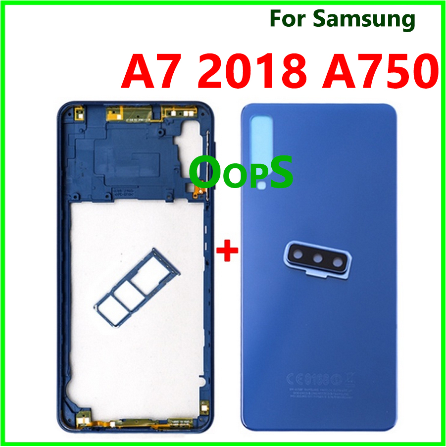 For Samsung Galaxy A7 2018 A750 LCD Middle Frame Battery Back Cover ...
