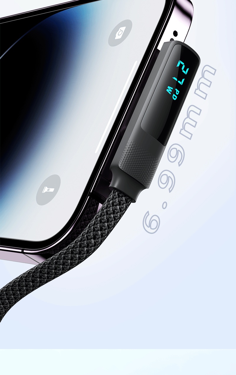66W Elbow Super Fast Charging Cable For Game PD 27W Digital Display ...