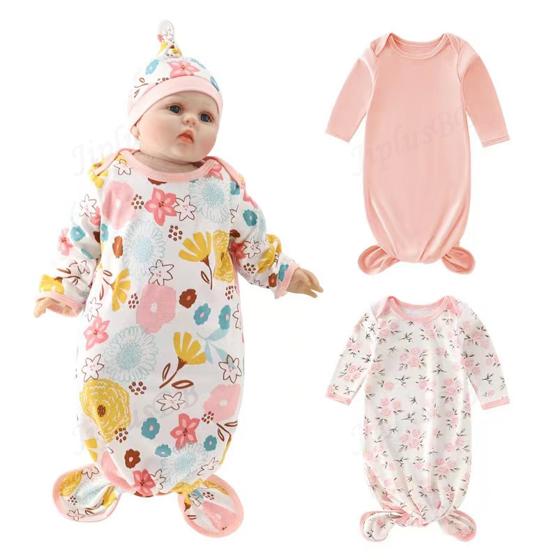 #JP579 Newborn Baby Swaddle Blanket baby Hat Set Muslin Swaddle Bedding ...